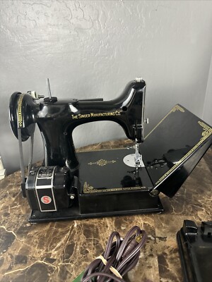 Singer Portable Featherweight Sewing Machine 1950 Centennial W Case ...