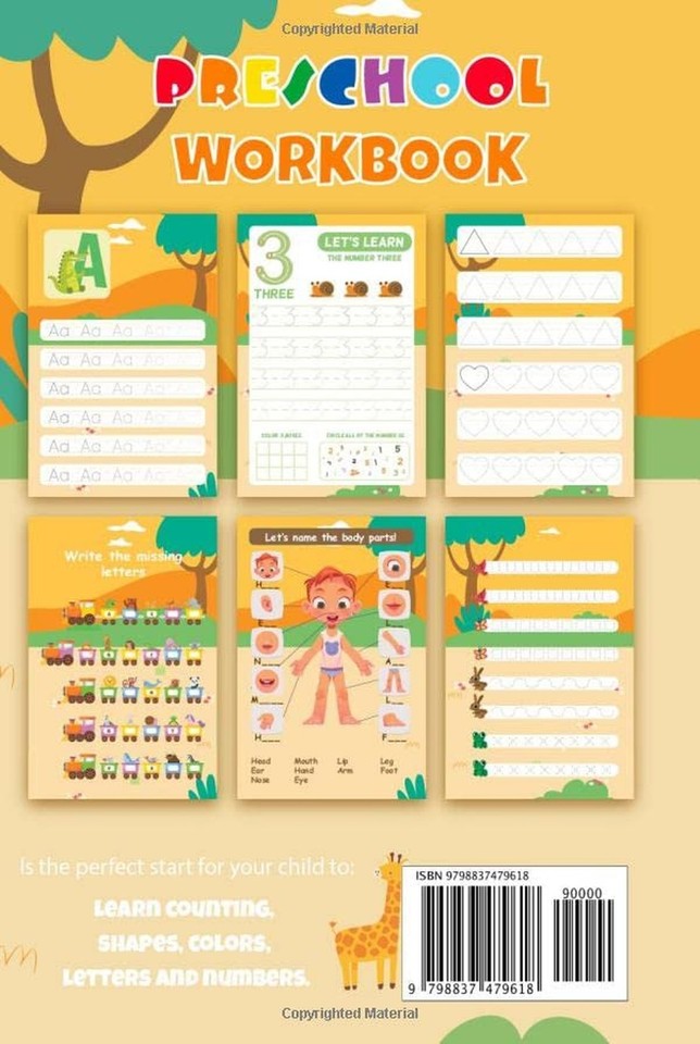 My First Preschool Workbook AGE 3 TO 5: Letter Tracing - Number 1-10 ...