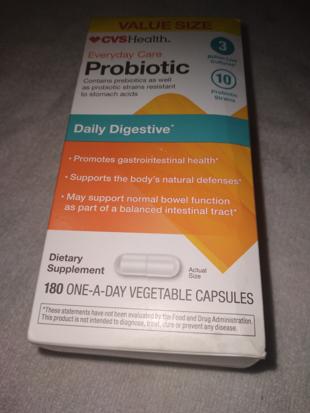 CVS Health Everyday Care Probiotic 3 Billion Live Cultures 180 Caps ...