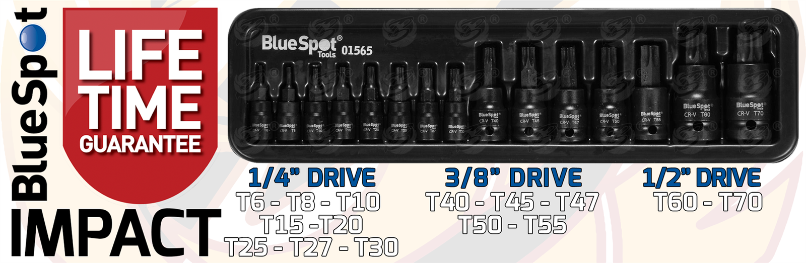 IMPACT Torx Bit Socket Set T6 - T70 1/4" 3/8" 1/2"DR HEAVY DUTY TRX ...
