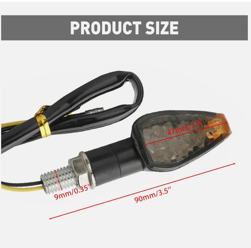 2X Mini Motorcycle LED Turn Signals Blinker Light Indicator Amber Lamp ...