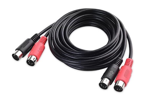 XPIX Dual MIDI Cable, Dual 5-pin DIN to Same, 3 M, Ideal for Live Stage ...