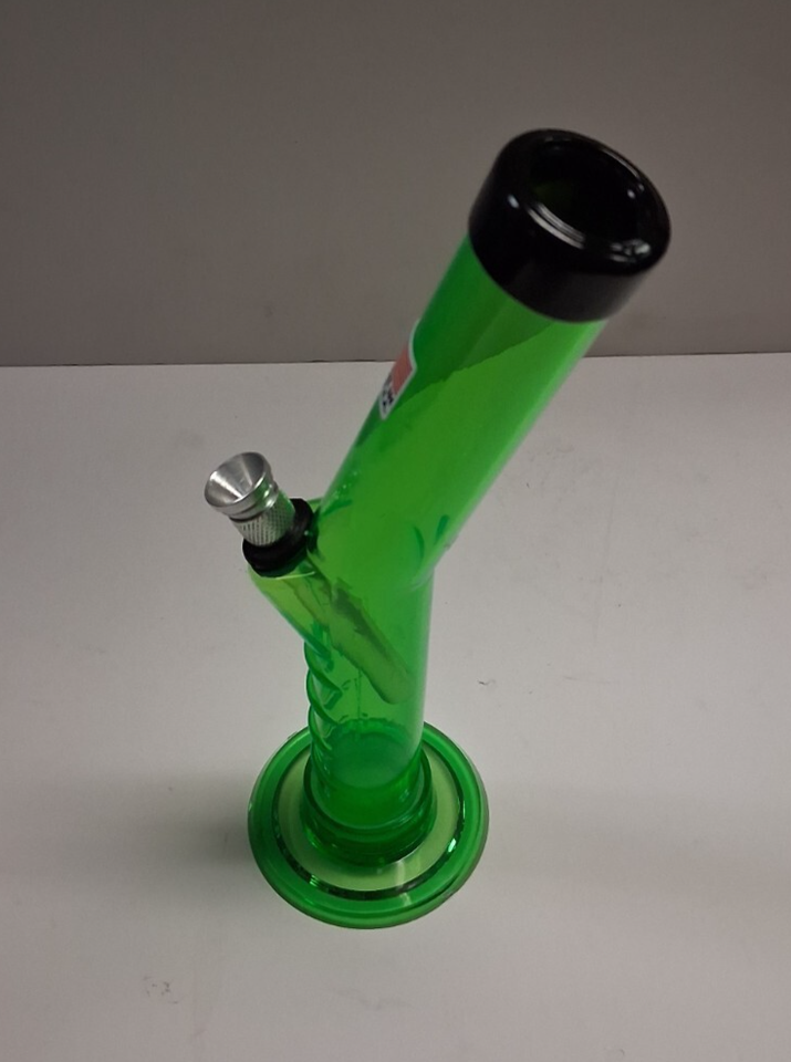 SLANTED STRAIGHT 8" ACRYLIC PLASTIC WATER PIPE BONG HOOKAH THUMB CARB 1 ...