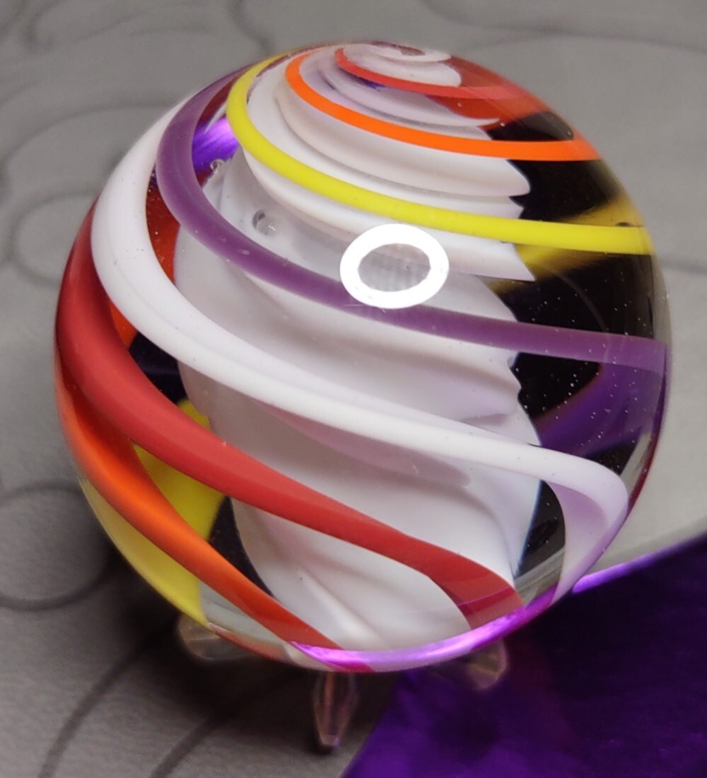 1.42" Steve Davis Signed* Solid Core Swirl Contemporary Studio Art ...