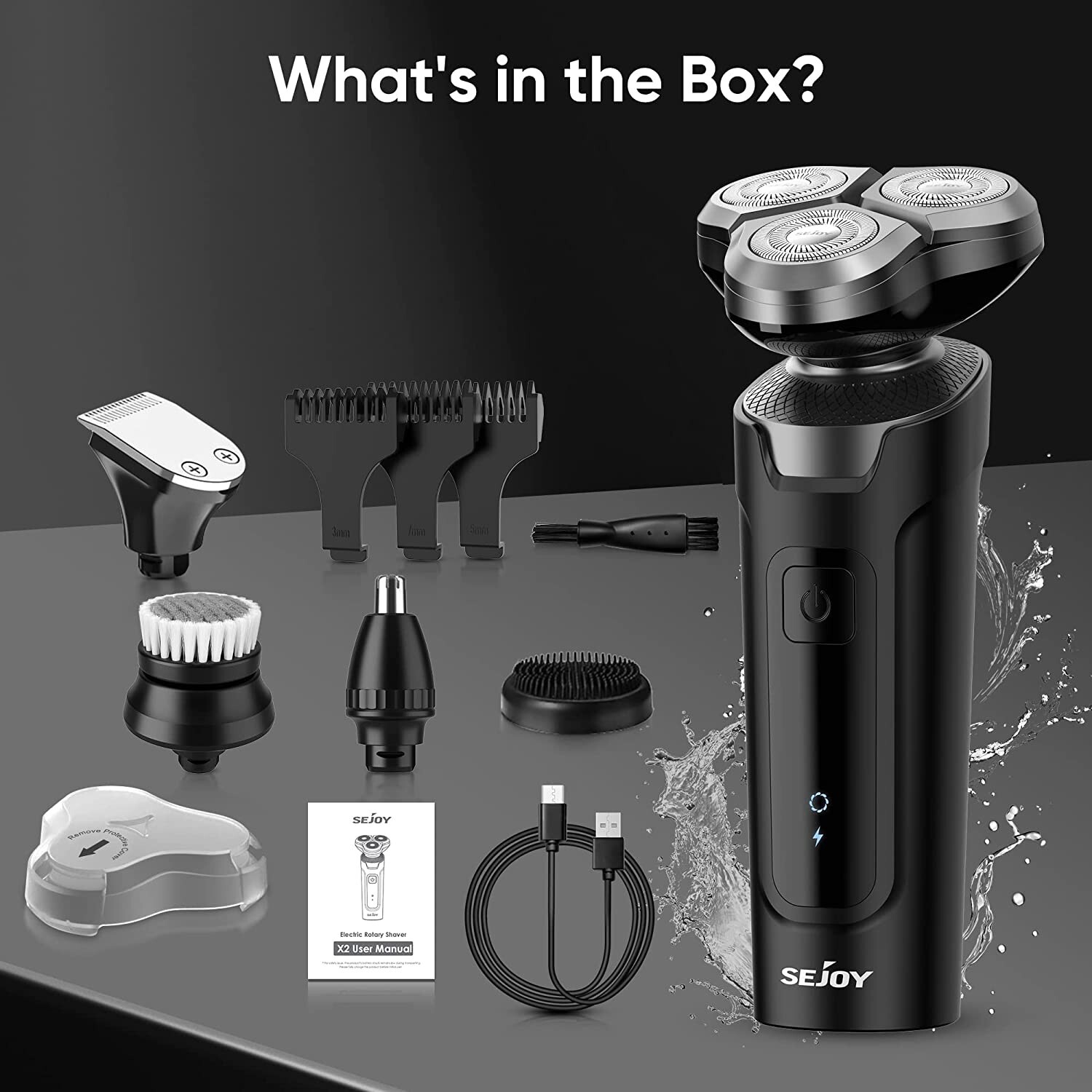 Shaving Face, Men Electric Shaver 5In1 Rotary Electric Razors for Beard ...