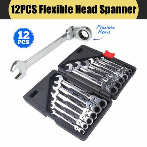 12 Pcs Metric 8-19mm Flexible Head Spanner Gear Ratchet Wrench Cr-V Steel Set | eBay