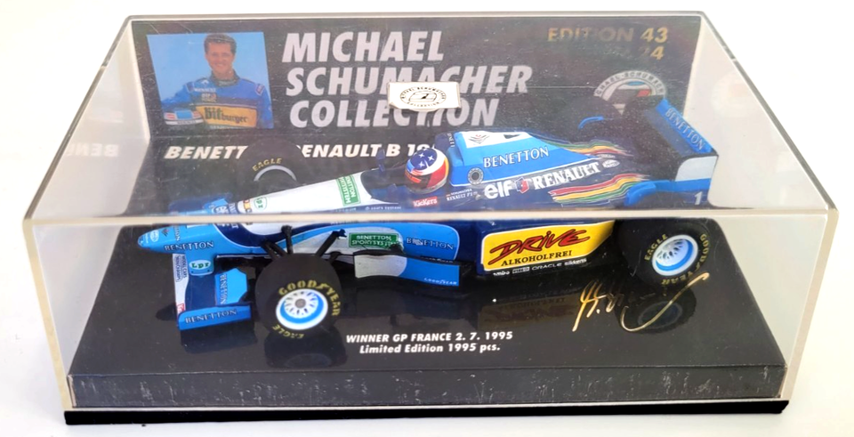 MINICHAMPS 1:43 MSC NR. 24 M. SCHUMACHER BENETTON B195 WORLD CHAMPION ...