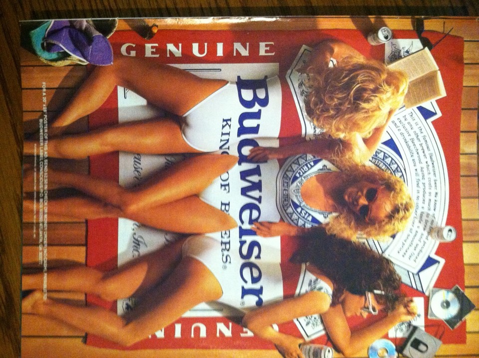 1987 BUDWEISER KING OF BEERS SEXY SUNBATHING SWIMSUIT GIRLS VINTAGE PRINT AD | eBay
