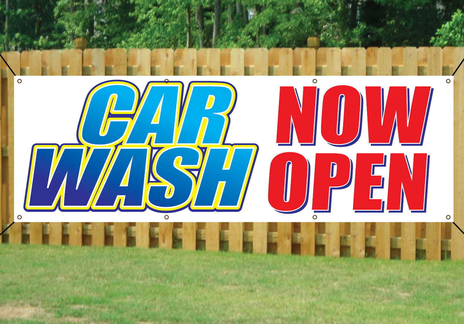 CAR WASH NOW OPEN BANNER SIGN WATERPROOF outdoor waterproof with ...
