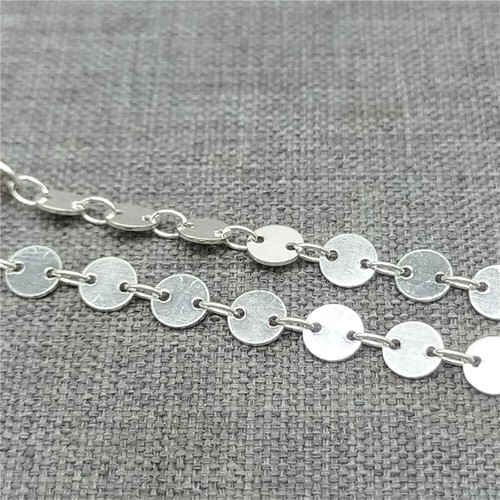 925 Sterling Silver Unfinished Flat Coin Disc Chains for Necklace ...