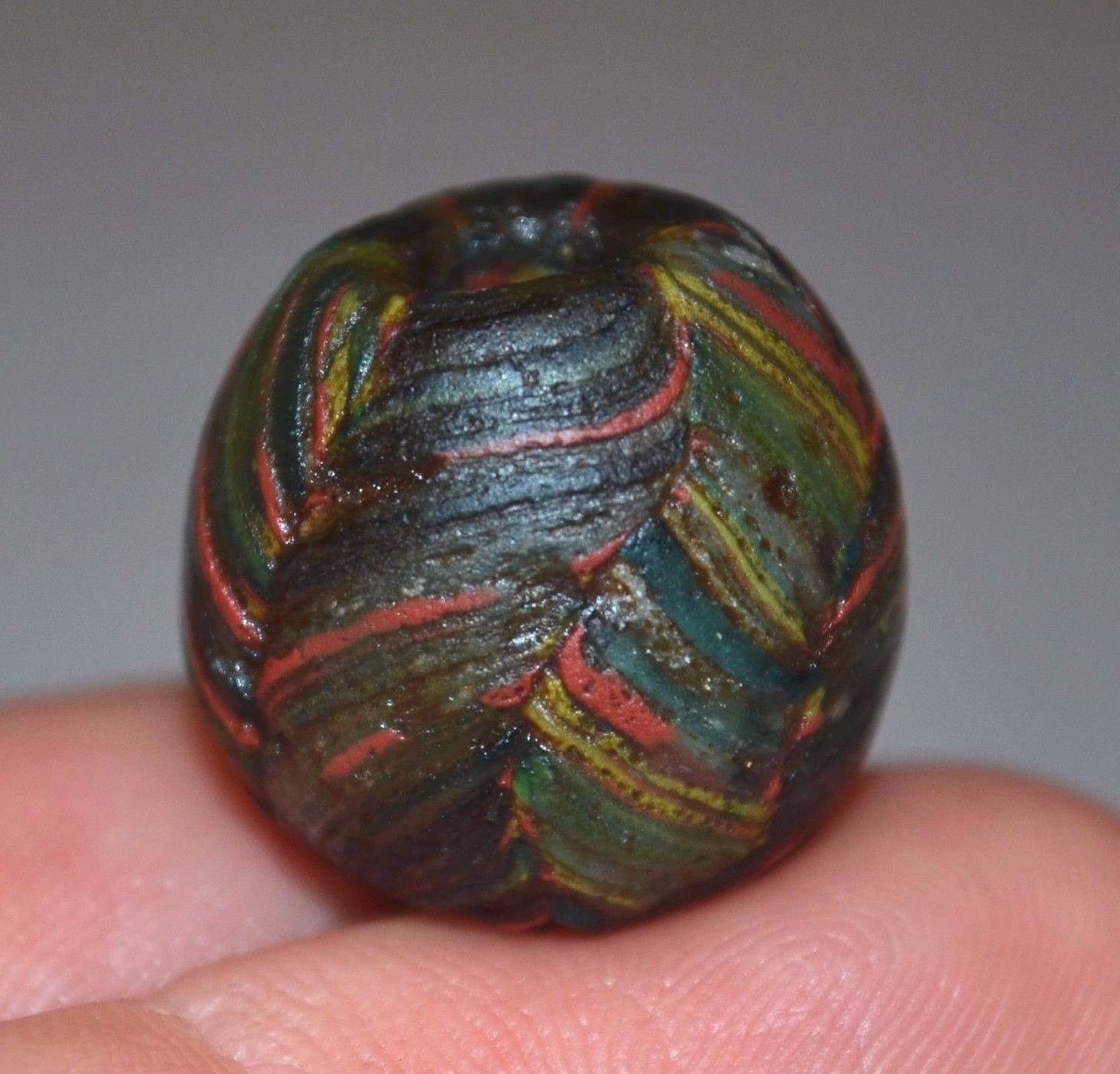 Ancient Medieval Islamic Fustat Fused Rod Morphia / Morfia Glass Bead ...