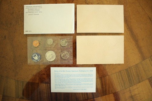 unopened 1965 s.s. united states bureau of the mint sealed coin set in ...