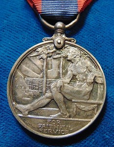 WW1 era King George V FOR FAITHFUL SERVICE medal Thomas Evans | eBay