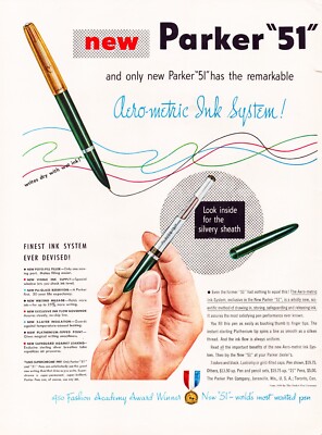 Parker 51 Pen 1950 Print Ad Full Page 10.5 x 13.5 | eBay