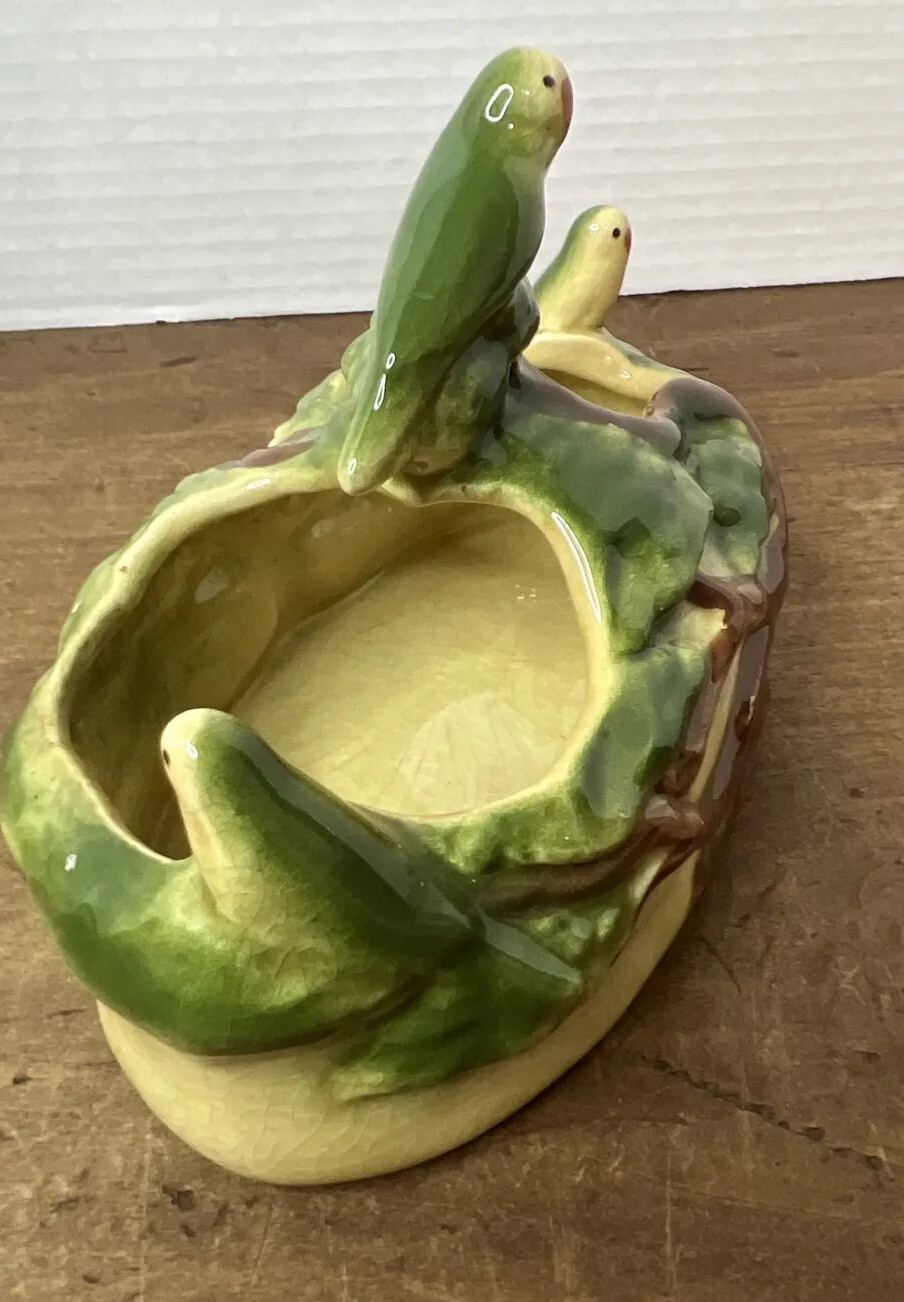 Vintage Ceramic Parakeet Double Planter 6.5" Long | eBay