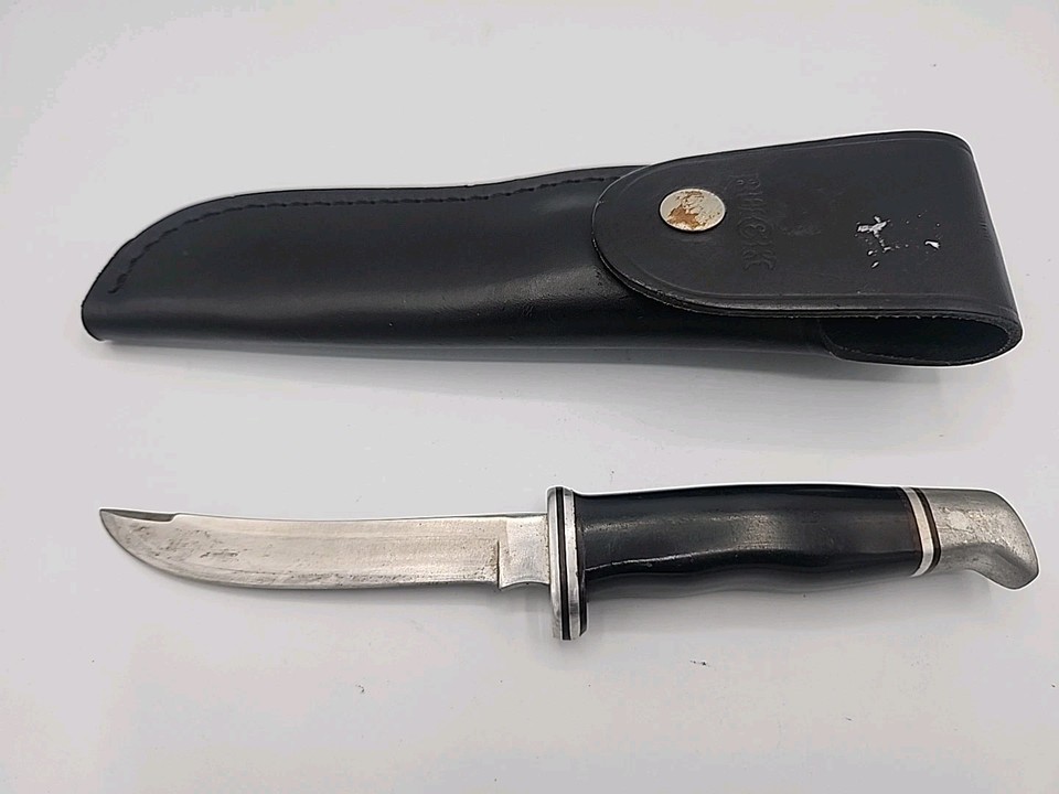 Vintage Buck 118 Hunting Knife Fixed Blade With Original Leather Sheath ...