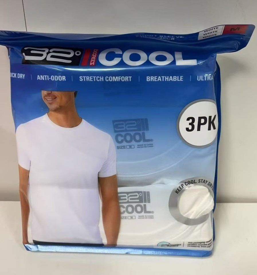 32 Degrees Cool Men's 3 Pack Short Sleeve Crew Neck T-shirt | eBay