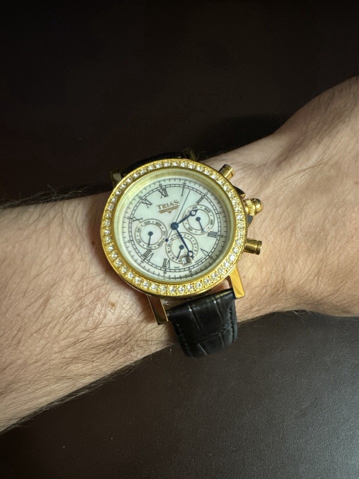 Trias Germany Multifunction Day/Date Automatic Watch Stainless Gold ...