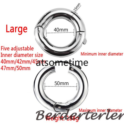Stainless Steel Rings Adjustable Chastity Cage Metal Locks Male ...