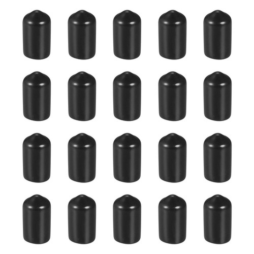 20 Pack 5/16" ID Black Screw Thread Protectors Rubber End Caps Bolt ...