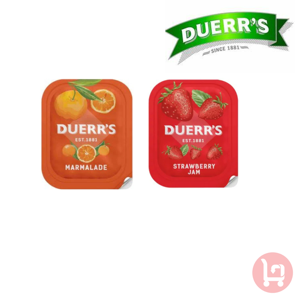 🍓🍊 Duerr's Strawberry & Orange Jam Portions – Assorted Mix – 20g Single ...