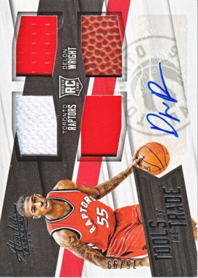 DELON WRIGHT 2015-16 PANINI ABSOLUTE ROOKIE QUAD GAME USED AUTO /99 | eBay