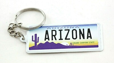 Arizona License Plate Aluminum Ultra-Slim Souvenir Keychain 2.5"x1.25 ...