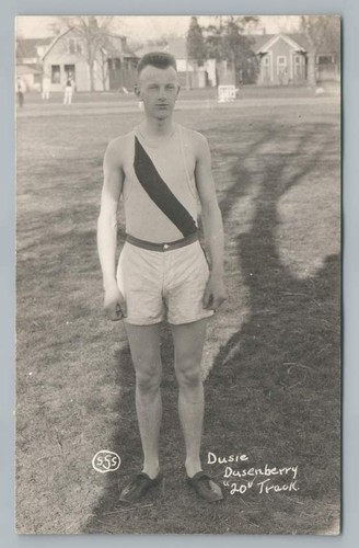 "Dusie Dusenberry" Scrawny Track & Field Runner RPPC Antique Sports ...