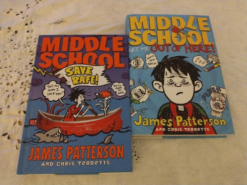 2 Hardcover Books Middle School,Get Me Out Of Here!,Save Rafe James ...