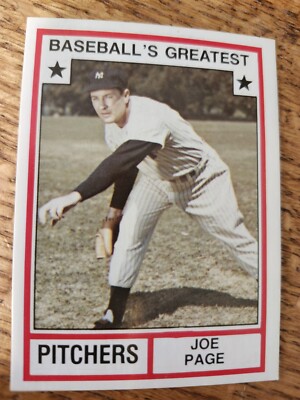 1982 TCMA Baseball's Greatest - Pitchers Tan Back #1982-4 Joe Page | eBay