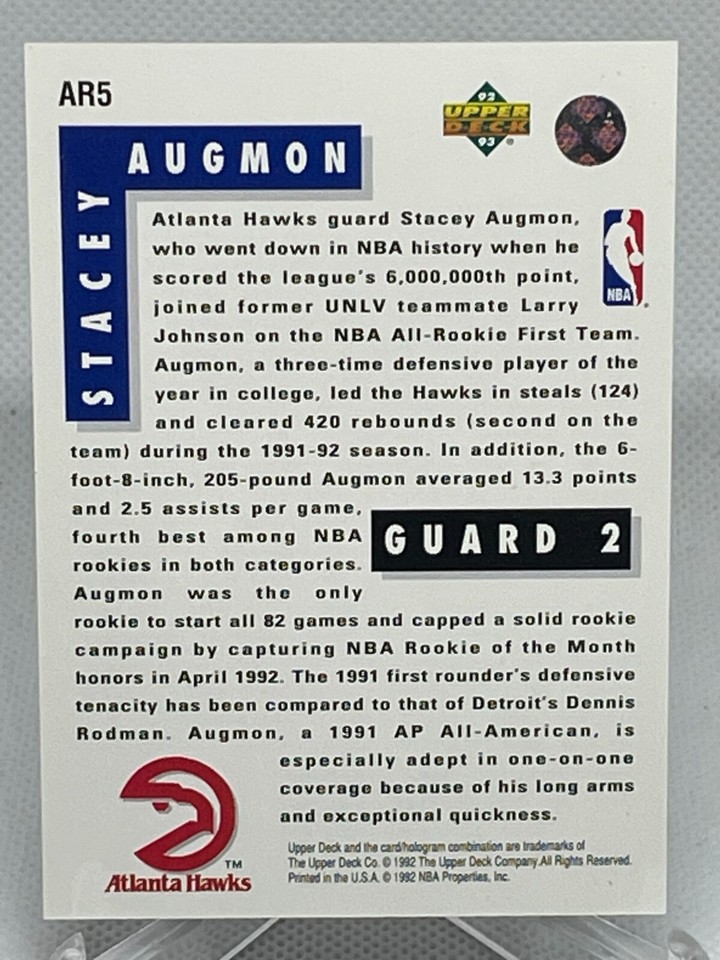 Stacey Augmon 1992-93 Upper Deck NBA All Rookie Team #AR5 Insert | eBay