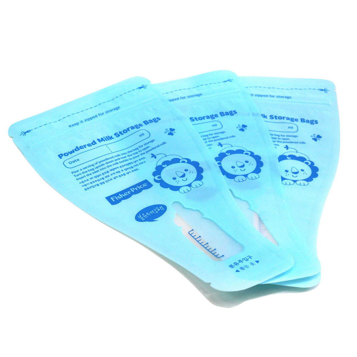 Fisher Price Disposable Milk Powder Slider Storage Bags 100 Count BPA ...