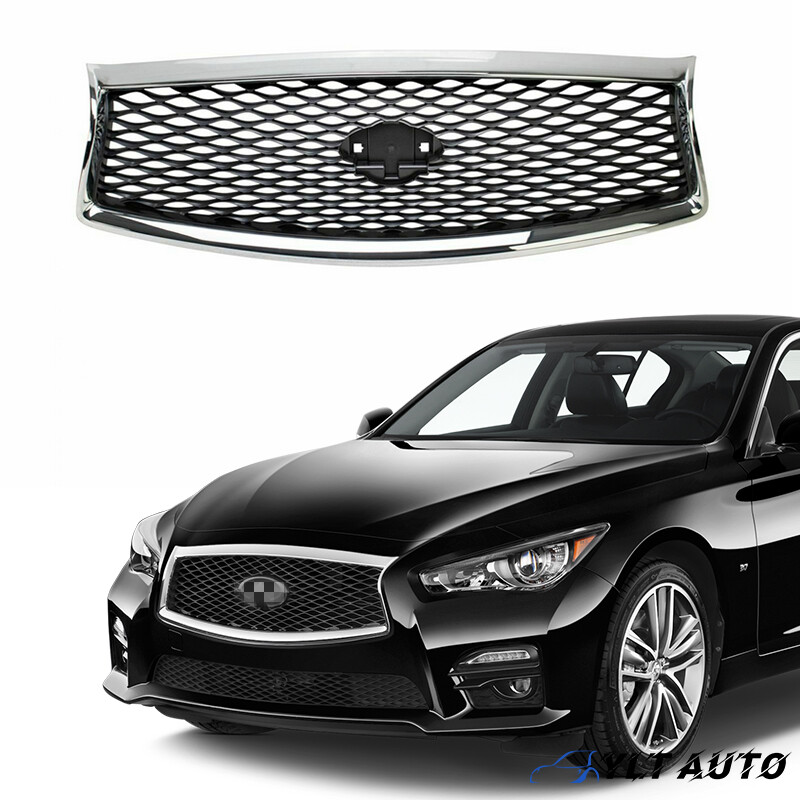Fit 2014 2015 2016 2017 Infiniti Q50 Chrome Front Bumper Upper Grille ...