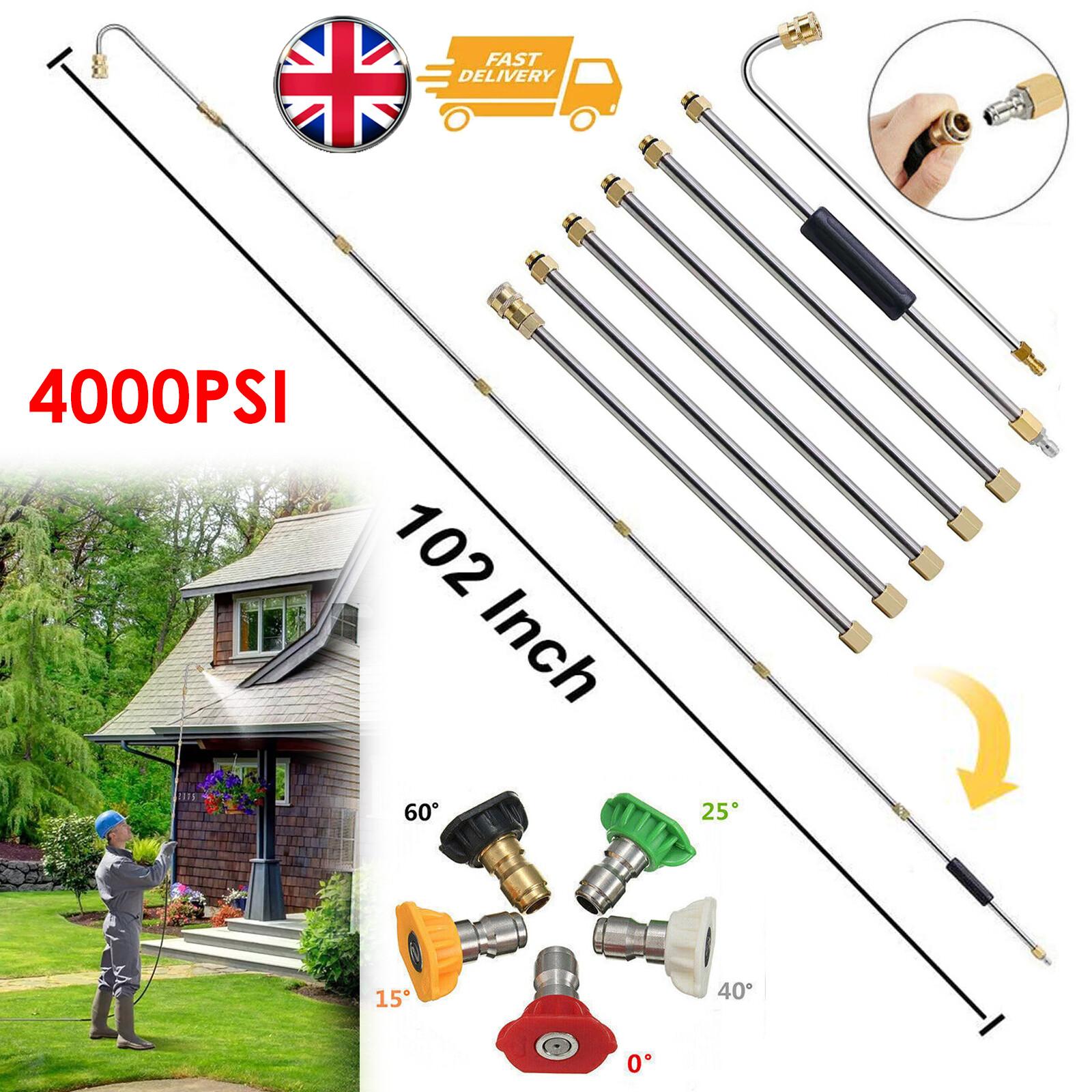 Gutter Cleaning Tool Extension Wand Lance High Pressure Washer Roof ...