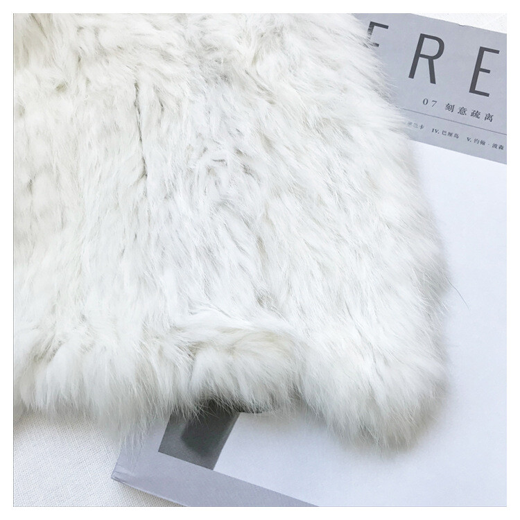 Women Knitted Real Rex Rabbit Fur Hooded Coat Short Knits Jacket Winter ...