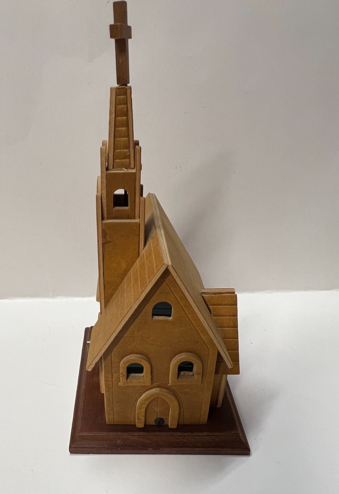 Vintage Wooden Church Music Box Amazing Grace Chinese Craftsmen | eBay