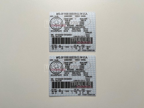 Ford Door Jamb Data Decal Permanent Sticker ID Tag Derated Custom ...