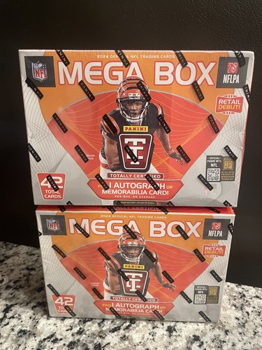 (2) 2024 Totally Certified Football Mega Box NFL Football Sealed 1 Auto ...