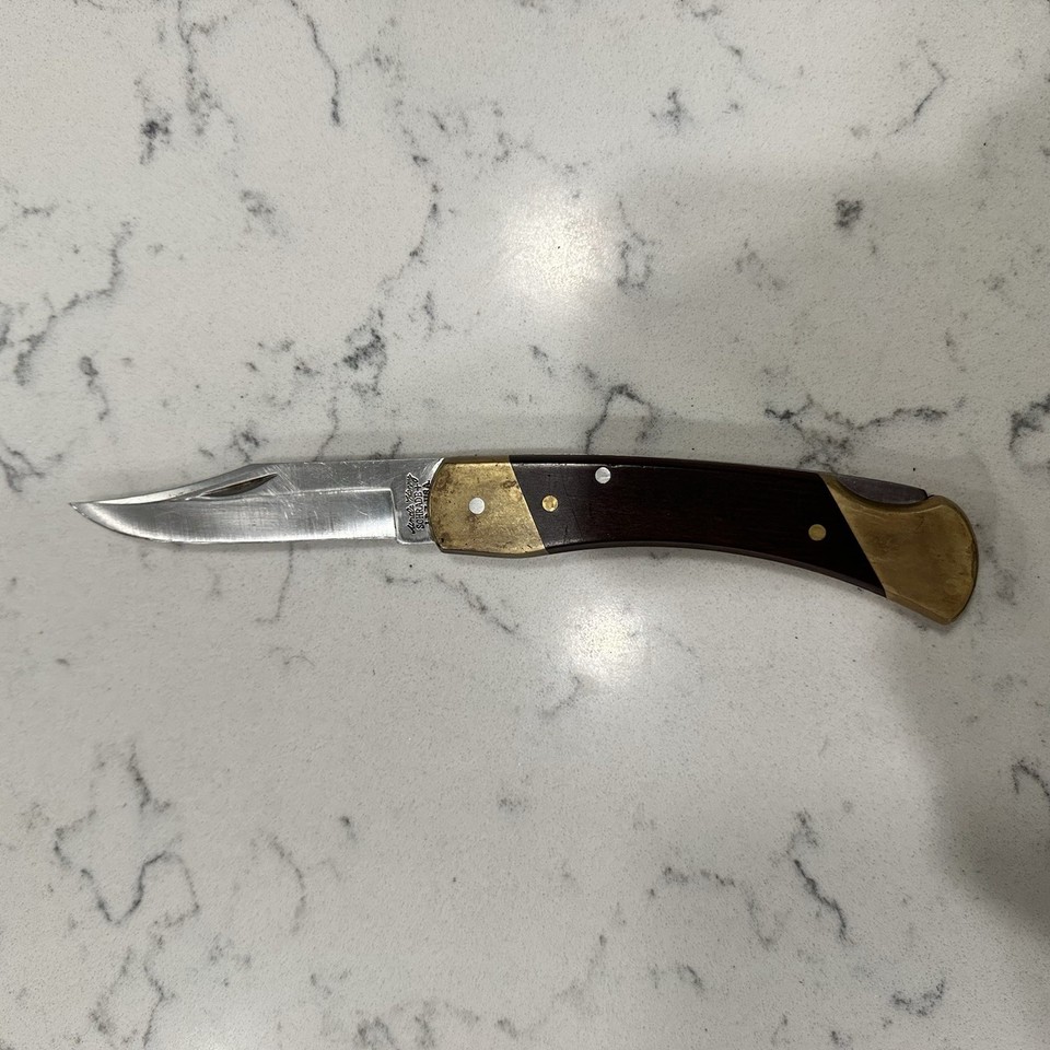 Vintage Schrade Uncle Henry LB7 USA Folding Lockback Knife + Leather ...