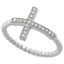 Sterling Silver Sideway Cross Ring with Micro Pave Cubic Zirconia Stones | eBay