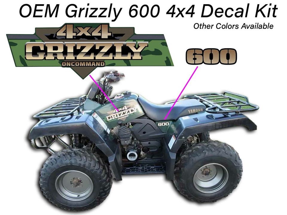 1998 1999 2000 Yamaha Grizzly 600 4x4 Decal Graphics Sticker Emblem Kit ...