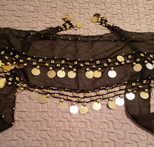 2 Hip Scarves for Belly Dancing Costume Belt Chiffon Dangling Belly ...