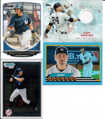 Gary Sanchez 4 Card Lot with 2011 1st Bowman Chrome & Topps Holiday ...