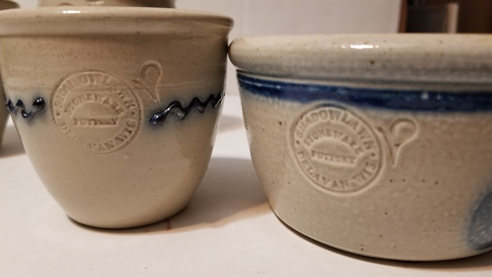 Shadowlawn Stoneware Pottery, 4 Piece Set, Delavan WI, Salt Glazed ...