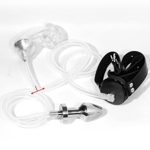 Games Chastity Cage Piss Urinal Flow Into Mouth Plugs Catheters Cage ...