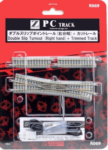 Rokuhan Z gauge R069 PC TRACK Double Slip Turnout (main droite) + voie ...