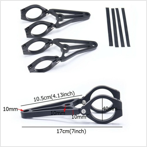 Black CNC Motorcycle Bike Headlight Mount Brackets Holder Set For 39 ...