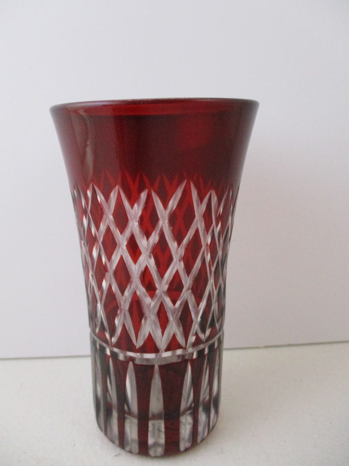 TOZAI HOME RUBY GLASS - JUICE GLASS Crisscross- 4 1/8" x 2 1/4" 0113I ...
