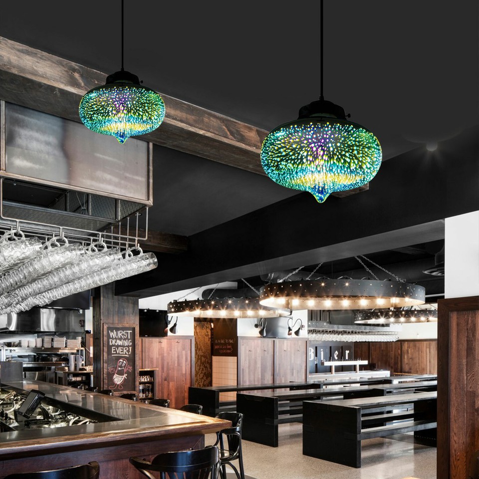 Modern Ceiling Light 3D Colorful Glass Fireworks Pendant Lamp ...