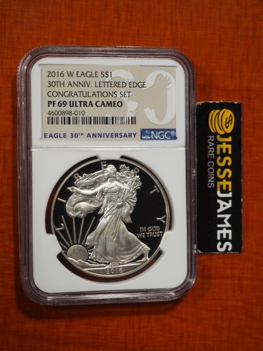 2016 W PROOF SILVER EAGLE NGC PF69 ULTRA CAMEO FROM CONGRATULATIONS SET ...